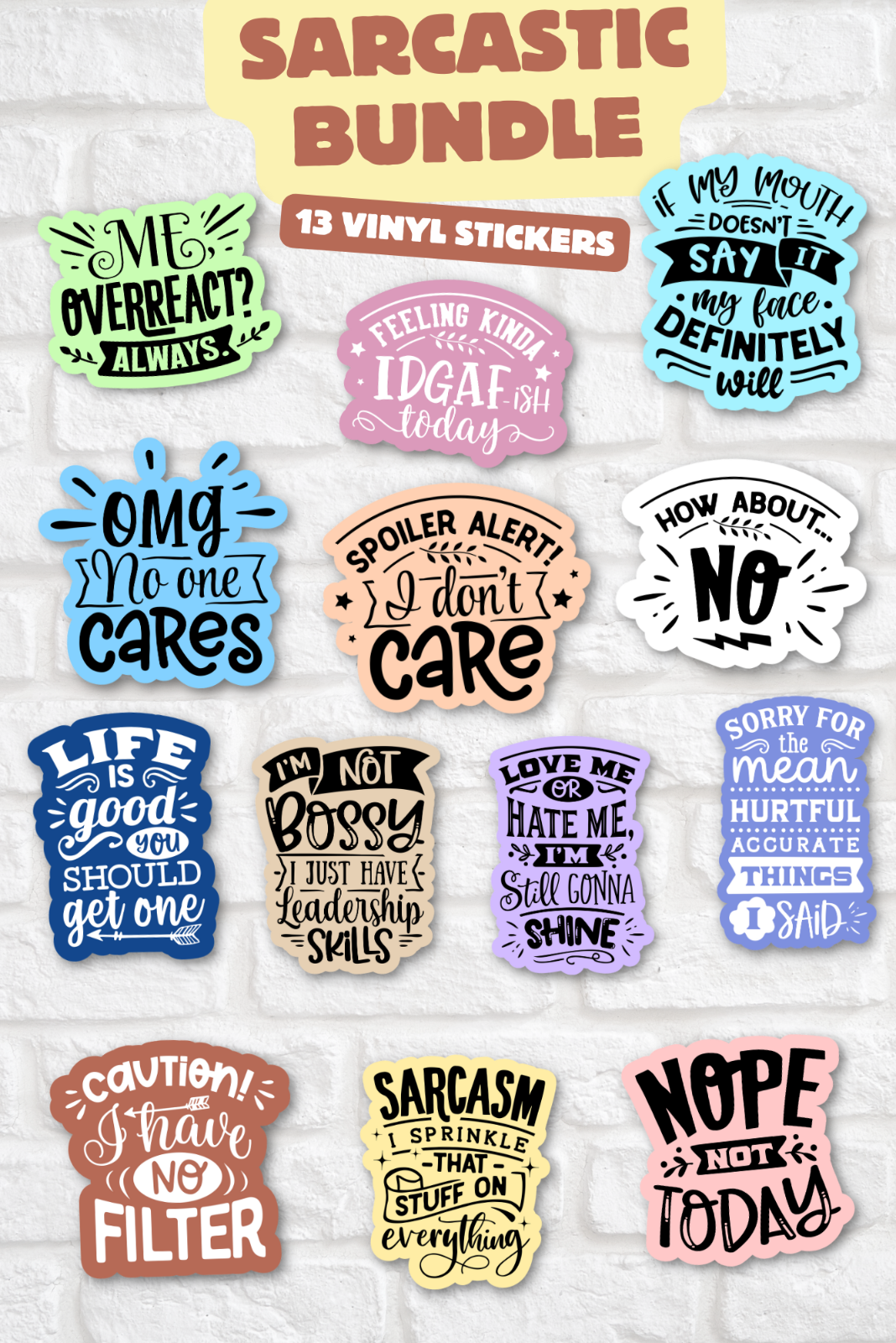 Sarcastic Quotes Stickers / Funny Quotes / Laptop Stickers - 13 Vinyl ...
