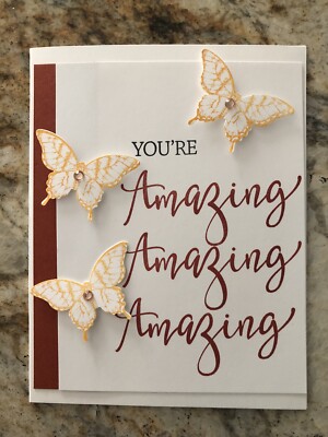 You’re Amazing Cards, Set Of 4 Completed Stampin Up, Cajun Craze ...