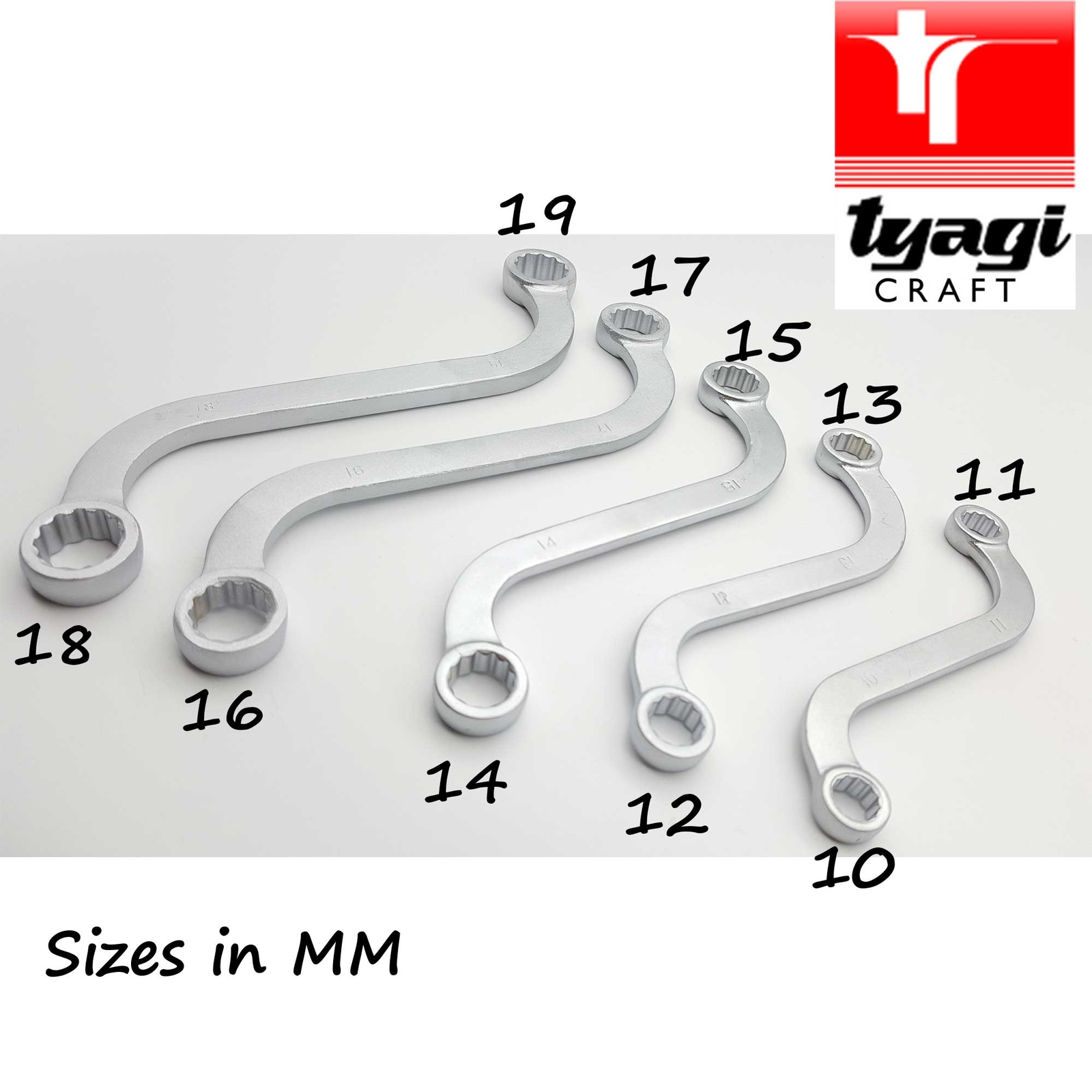 S Shape Offset Wrench Spanner Set Obstruction Curved Type Tool | eBay