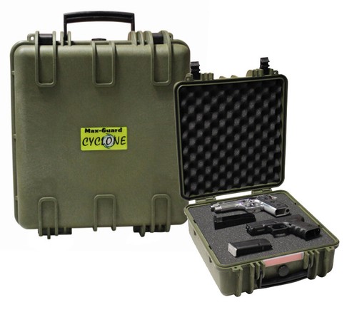 Max-Guard Cyclone Series Extra Long Pistol Hard Case Green 36cm x 42cm ...