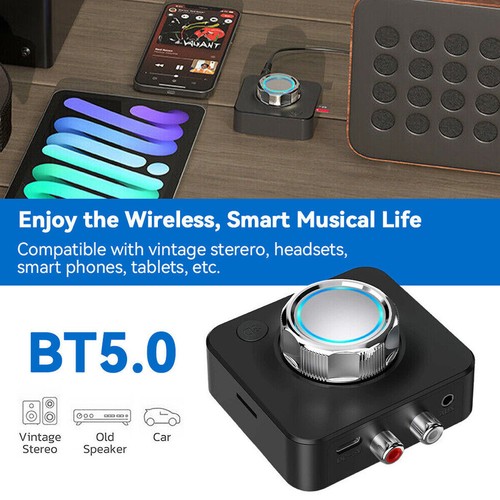 USB Bluetooth 5.0 Transmitter Receiver Wireless NFC to 2RCA Stereo ...