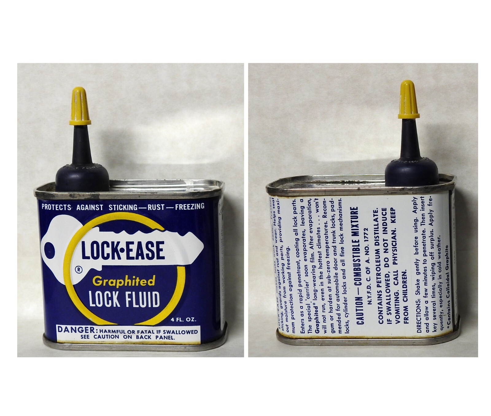 Vintage 1948 Lock-Ease Lock Fluid Handy Oil Oiler Tin/Can – Variation 2 ...