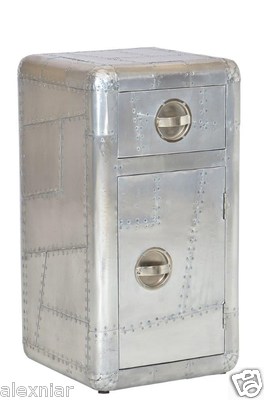 Aviator Side Table with Door and Drawer 24 height | eBay