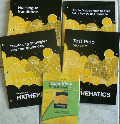 Prentice Hall Math Course 1, gr.7,5 pc.lot 2009 Student wkbk,TestExam ...