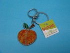 Georgia Peach Charm Key Chain Ring by Beadworx Purse Pendant Fashion ...