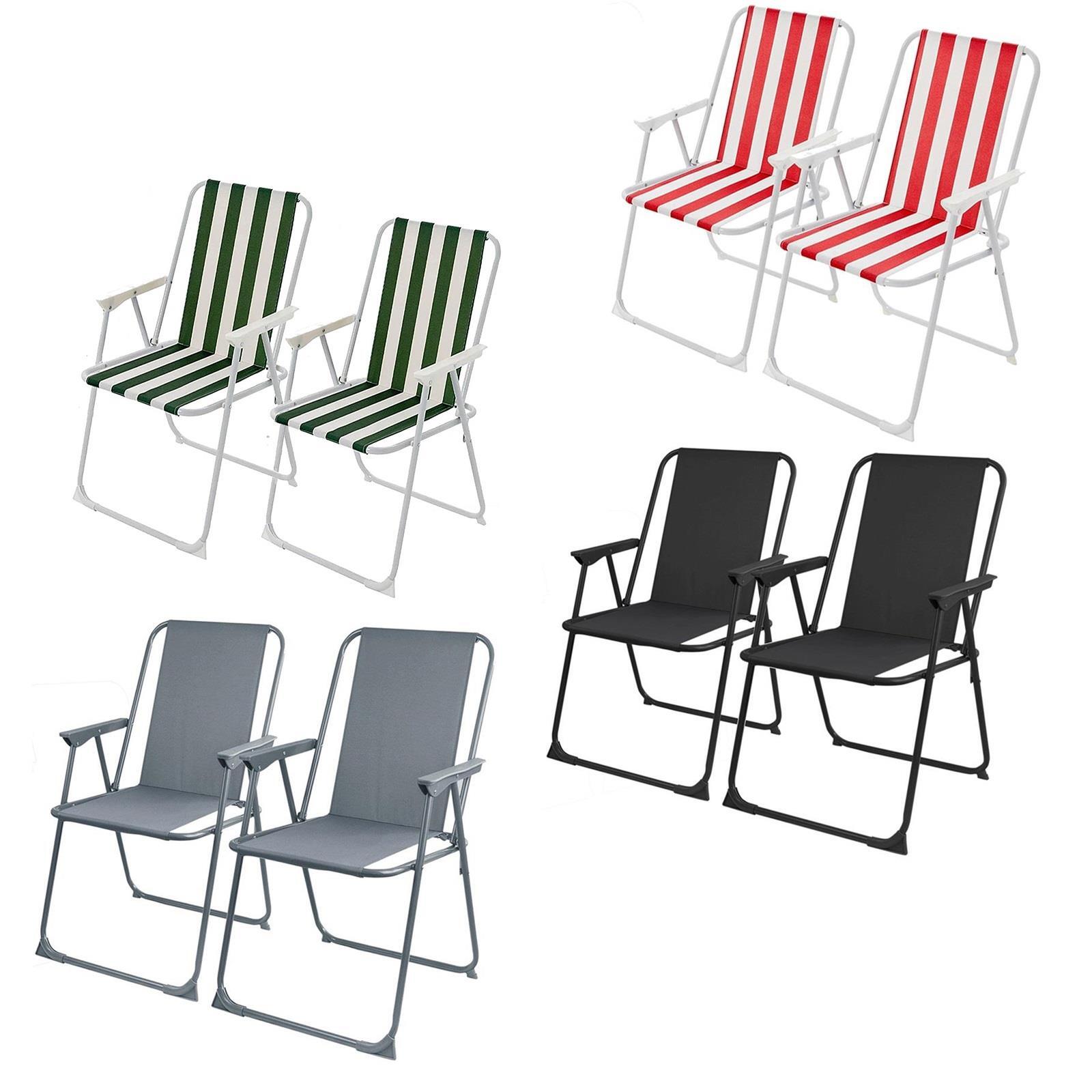Set Of 2 Folding Chair Garden Patio Picnic Camping Beach Fishing ...