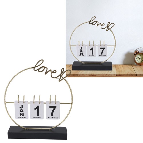 FTD Metal Desk Calendar Modern Creative Tabletop Flip Calendar W/LED ...