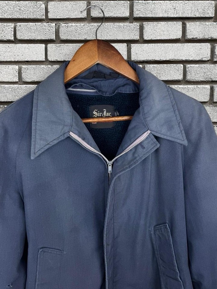 Vintage 50’s 60’s Sir Jac Faded Navy Sherpa Lined Harrington Workwear ...