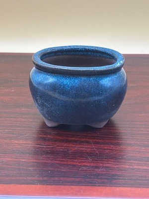 Deep Blue Pottery Bonsai Pot Japanese Art Shape Miniature Tree ...
