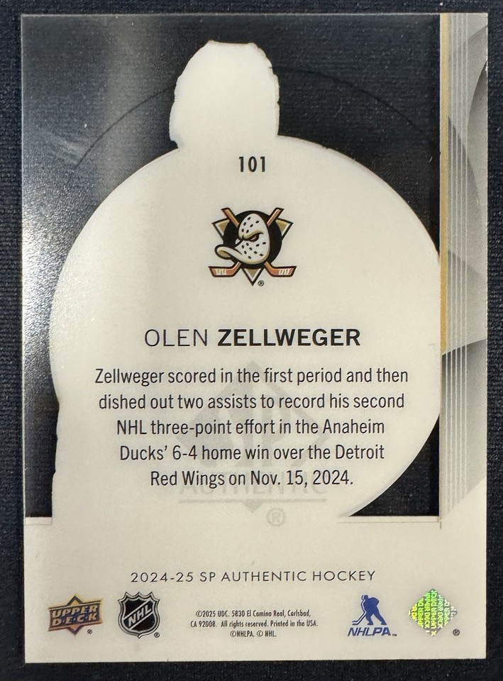 2024-25 SP Authentic Hockey Future Watch Acetate Olen Zellweger | eBay