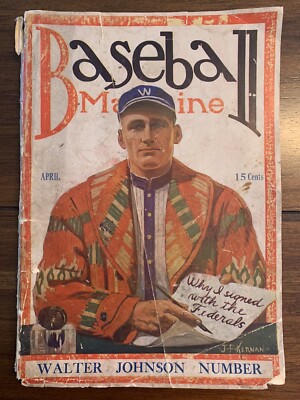 Walter Johnson 1915 Baseball Magazine Cover Federal League Washington ...