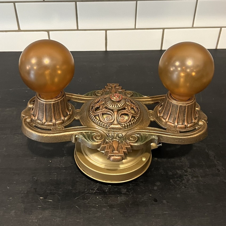 Single Great Semi Flush Mount Double Socket Fixture 19E | eBay