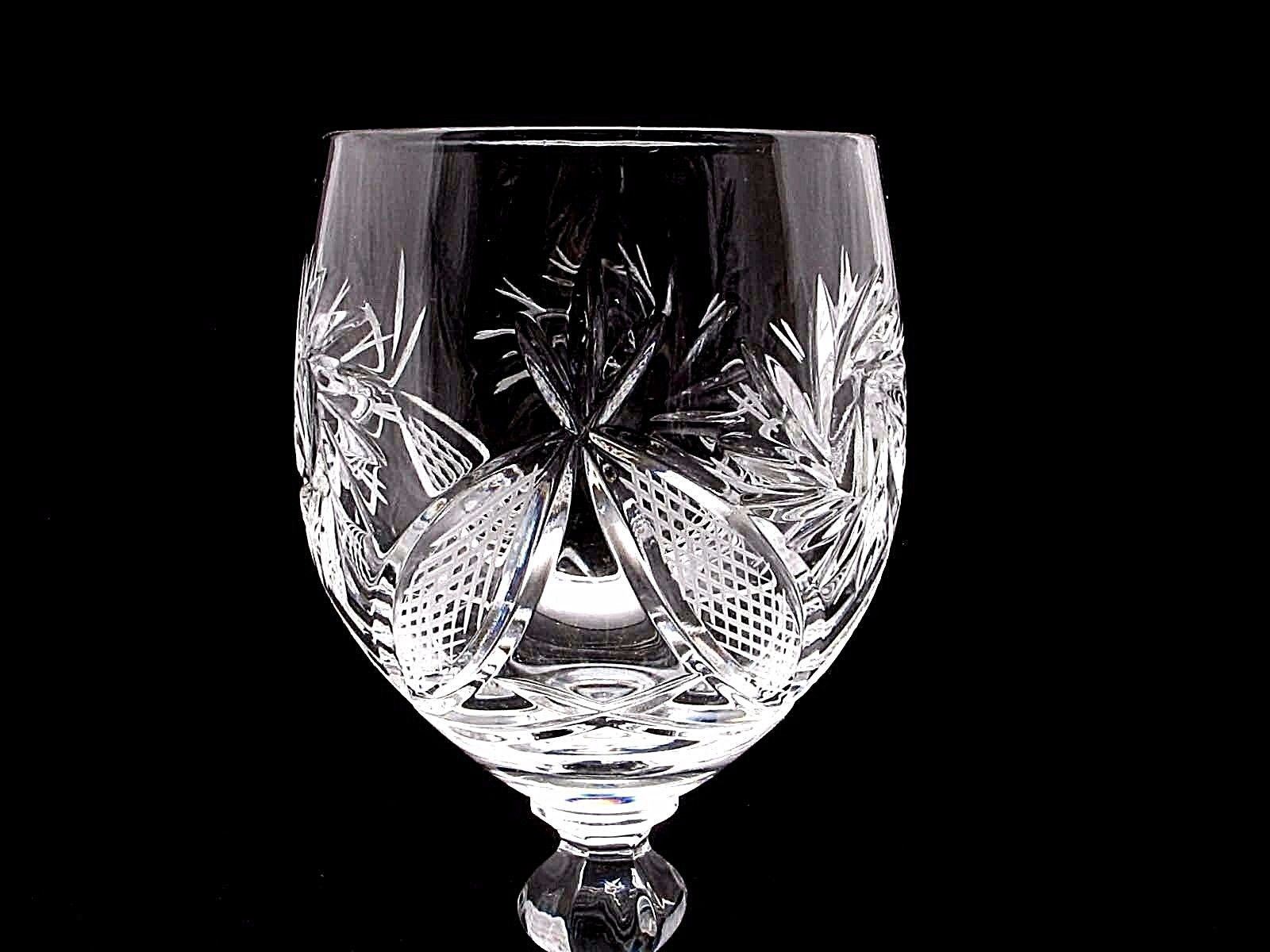 Set of 6 Russian Cut Crystal Red Wine Glasses 8.8 oz - Soviet Stemmed ...