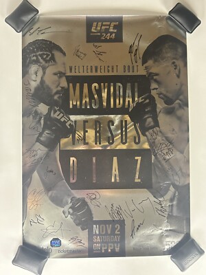 RARE* BMF 1 UFC 244 Jorge Masvidal Vs Nate Diaz Signed Event Poster SBC ...