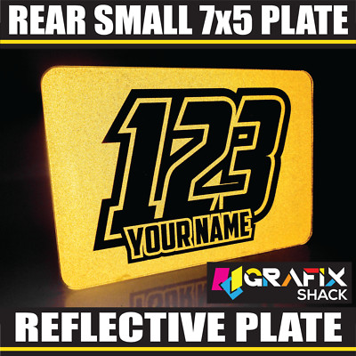 7X5 Custom Race Number Rear Motorcycle Motorbike Reflective Track Day ...
