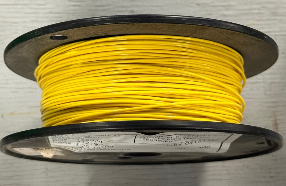 20AWG teflon mil-spec 19 strand silver plated wire yellow E20 19 4 ...