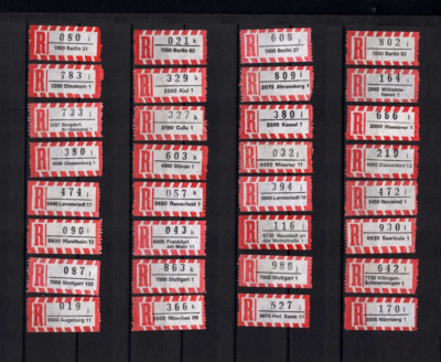 BRD - 32 mal Reko Zettel, Buchstaben i bis l (EZ-25) | eBay