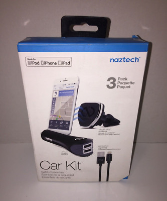 Naztech Safety Essential Cell Phone Car Kit -MFi Cable/Magbuddy/Dual ...