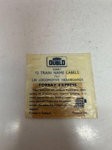 Hornby Dublo OO Gauge Railways 12 Train Labels 32867 'Torbay Express ...
