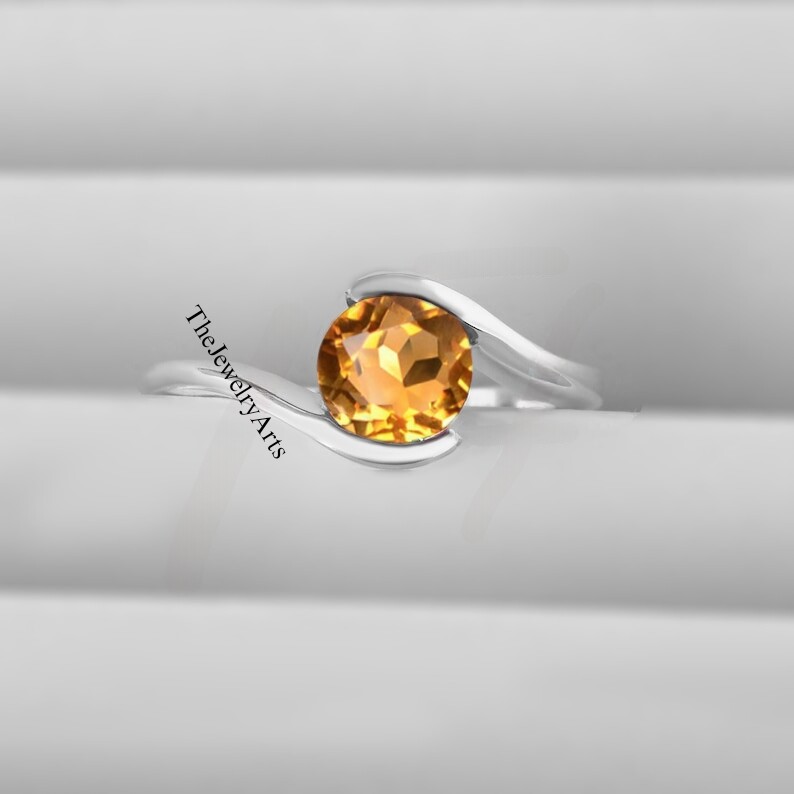 November Birthstone Topaz Ring Elegant Lucy London Blue & Swiss Blue