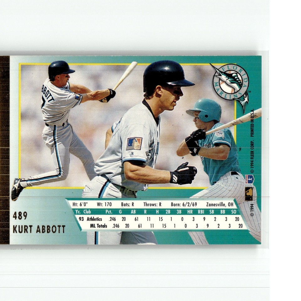 Kurt Abbott #489 1994 Fleer Ultra Florida Marlins Baseball Card MLB | eBay