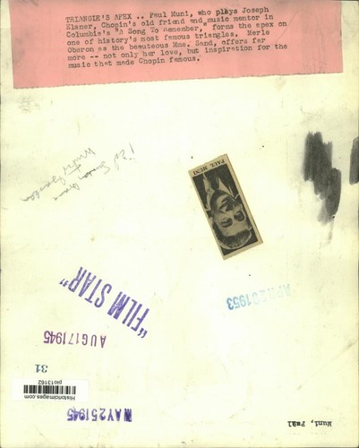 1945 Press Photo Paul Muni as Joseph Elsner in "A Song to Remember ...