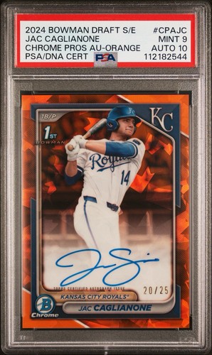 2024 Bowman Draft Sapphire Orange Jac Caglianone Auto /25 PSA 9 AU 10 ...