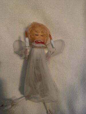 Vintage Tulle Angel Tree Topper Christmas Lighted 8" 1950s Does Not ...