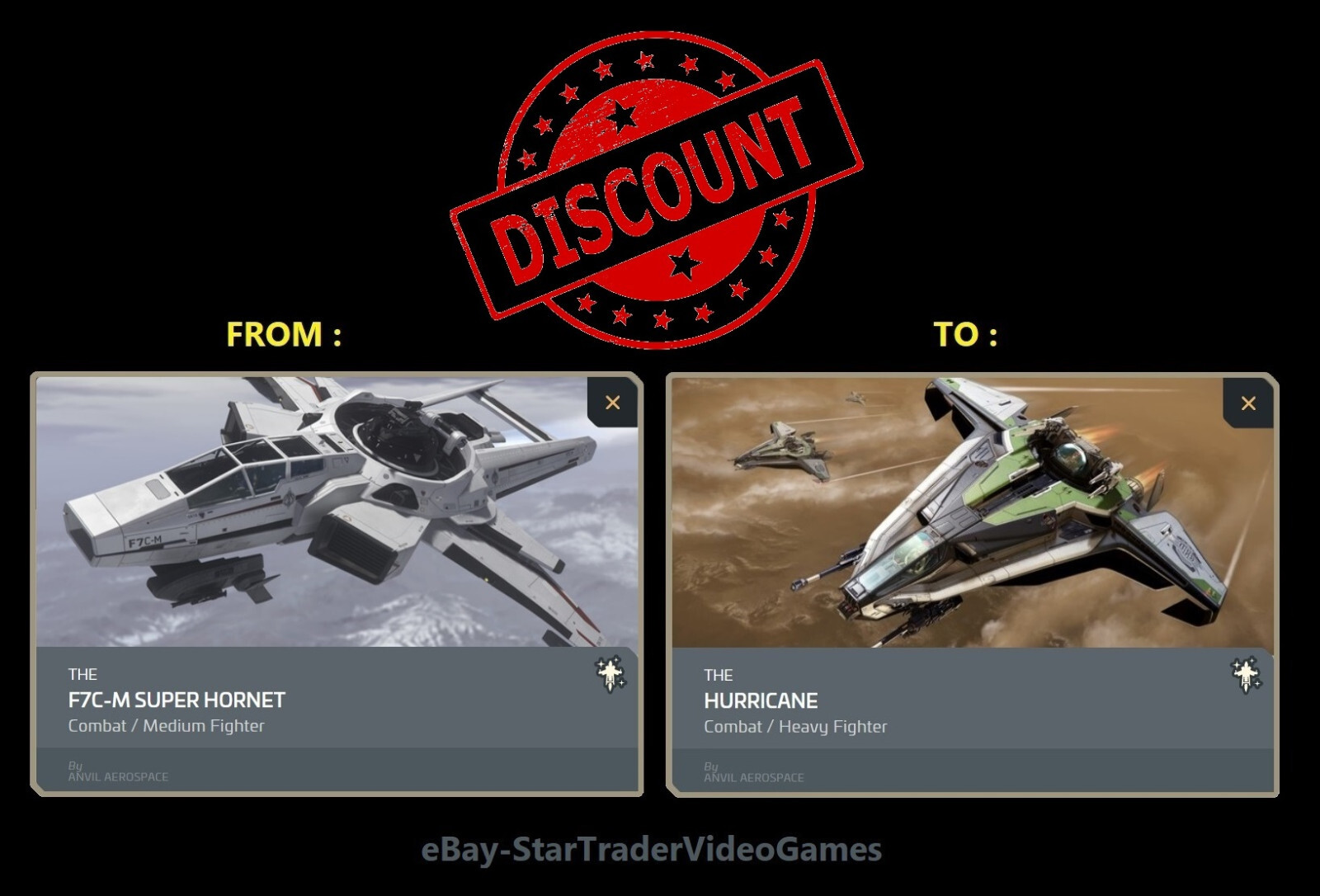 STAR CITIZEN - SHIP UPGRADE SUPER HORNET MKI TO HURRICANE | eBay