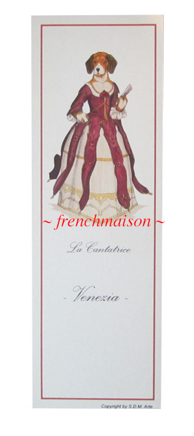 1 Venice Italy DOG Costume Italian Venetian Paper BOOKMARK Music Opera ...