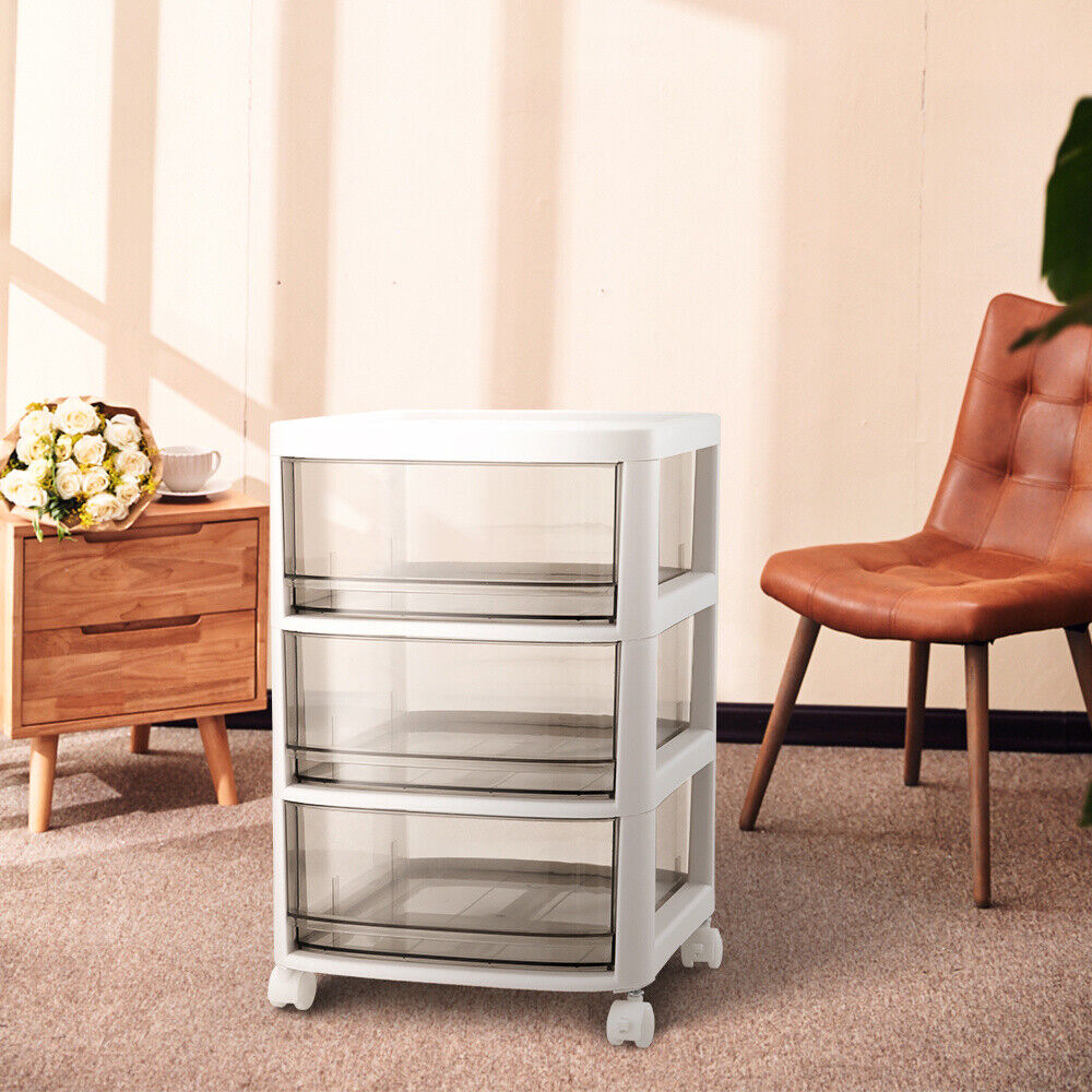 3 4 5 Drawers Plastic Storage Tower Unit Bedroom Organiser Cabinet Box