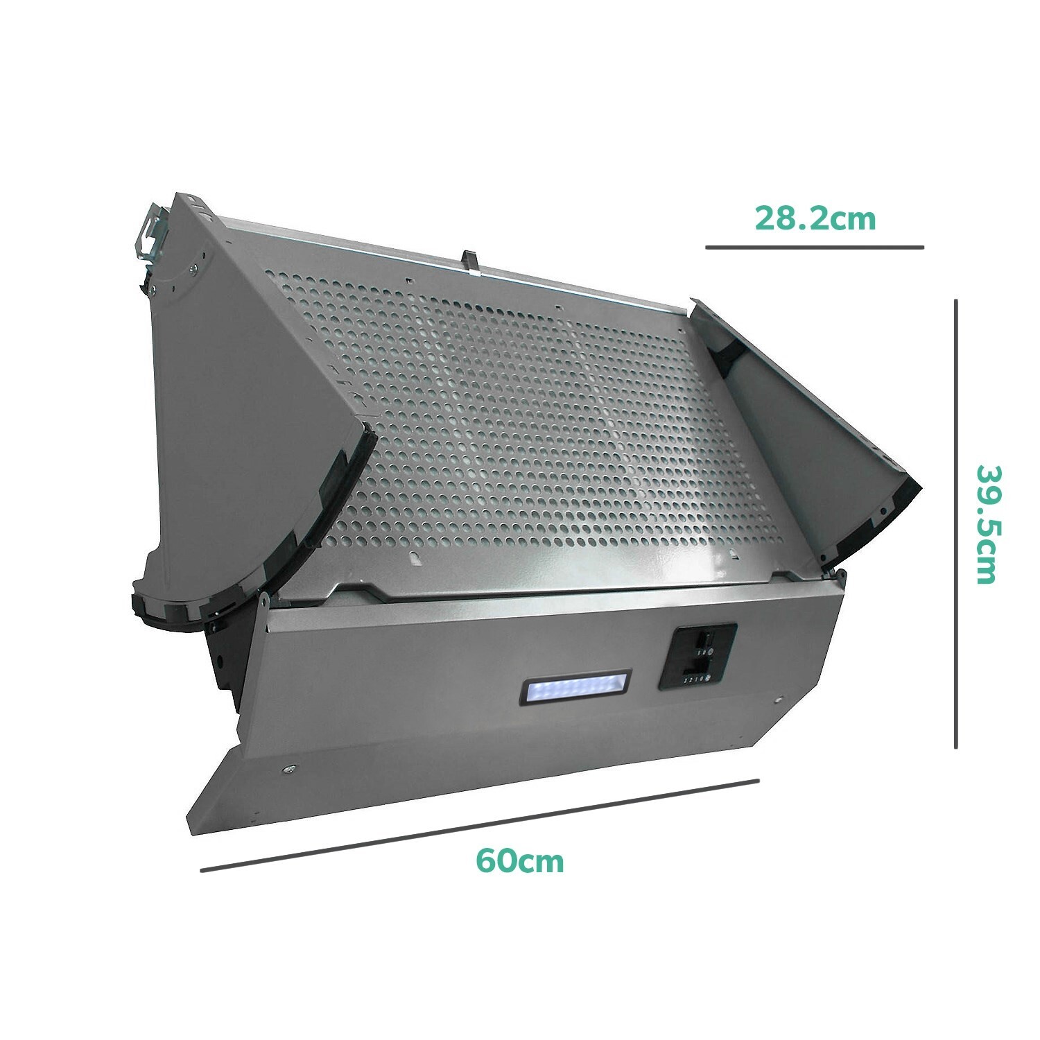 60cm Integrated Cooker Hood Built in Kitchen Extractor Fan in Grey ...