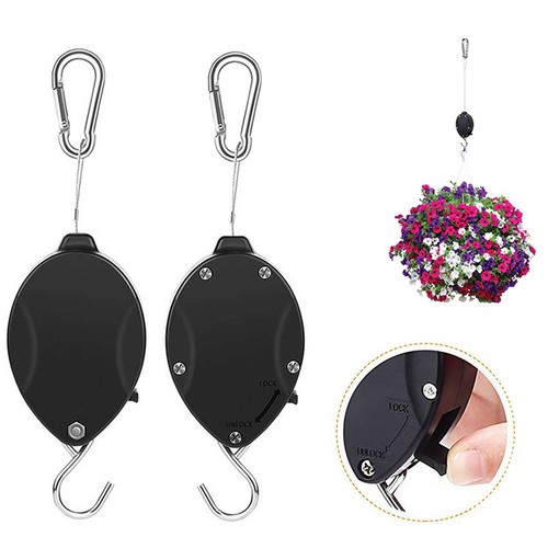 1-4 Pcs Retractable Plant Pulley-Adjustable Hooks for Hanging Flowers ...