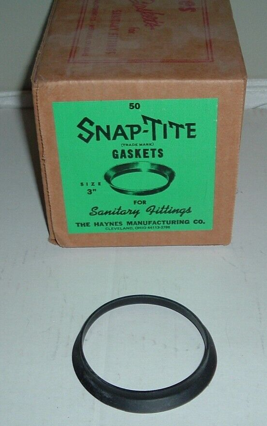 nos box of 50 snap-tite gaskets 3" for sanitary fittings made by haynes ...