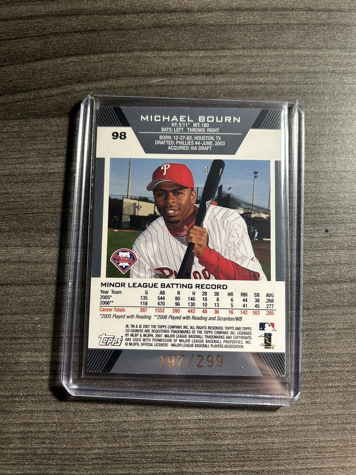 2007 Topps Co-Signers Silver /299 Michael Bourn Adam Lind #98.3 Rookie ...