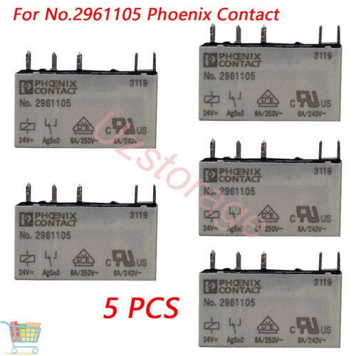 5x Power Relay Replacement For Phoenix Contact NO.2961105 6A 24VDC 5 ...