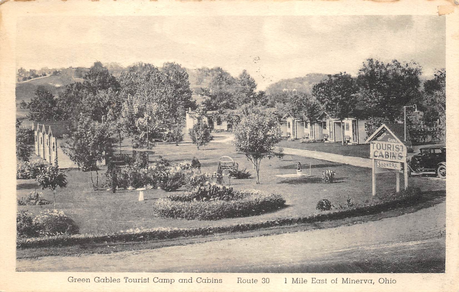 Minerva Ohio 1940 Postcard Green Gables Tourist Camp & Cabins | eBay