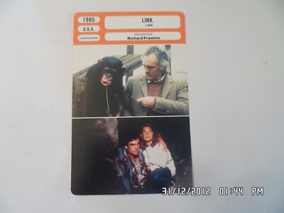 CARTE FICHE CINEMA 1985 LINK Elisabeth Shue Terence Stamp Steven Pinner ...