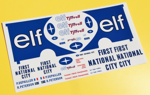 ELF TYRREL Race Team Transporter SLOT CAR 32nd SCALE Decals Stickers ...