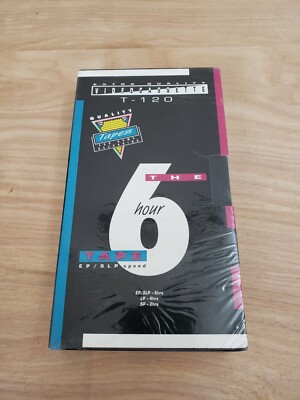 Rare Sealed Vintage New In Plastic Walmart Brand VHS Tape 6 Hours T 120 ...