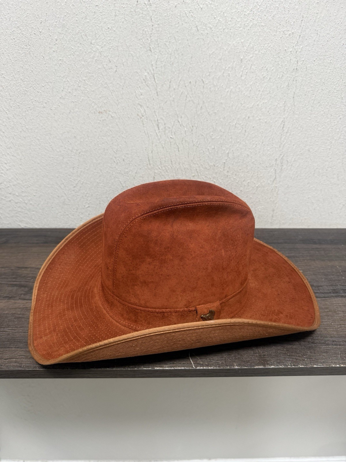 Vintage Burnt Orange Western Cowboy Hat Suede/Felt Lo… - Gem