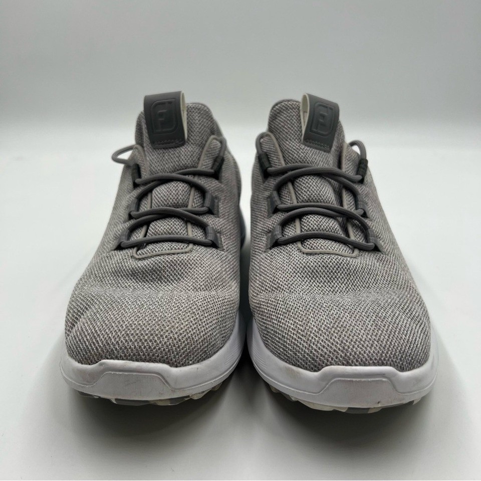 Men's FootJoy FJ Flex Spikeless Golf Shoes SZ 10W. grey and white. | eBay