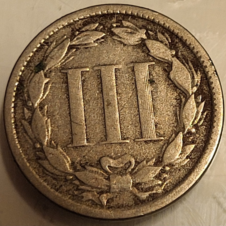 1866 3 Cent US Coin! Great Condition And Readable Liberty But You Be ...