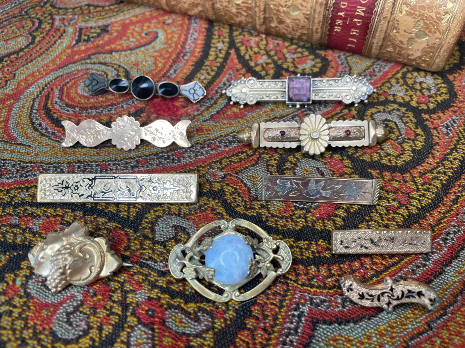 Ten Gold Fill Antique Edwardian Victorian Pins Etrusc… - Gem