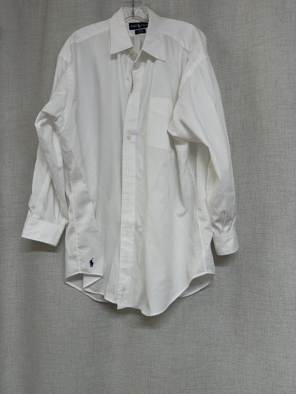 RALPH LAUREN White BLAKE Cotton Long Sleeve Button Down Shirt sz L READ ...