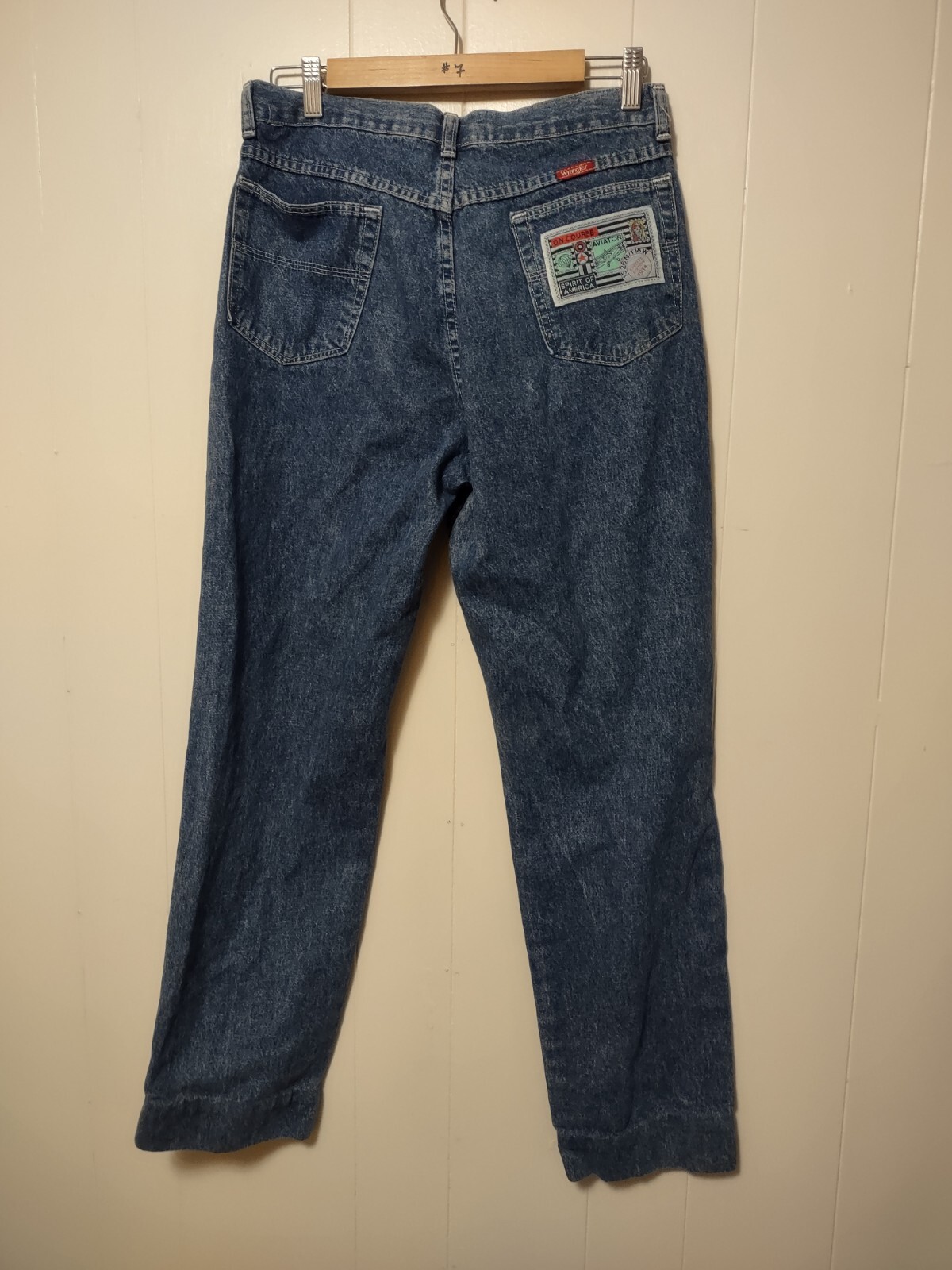 Vintage Wrangler Pocket Patch Denim Jeans USA Made 32 x 34 Spirit Of ...