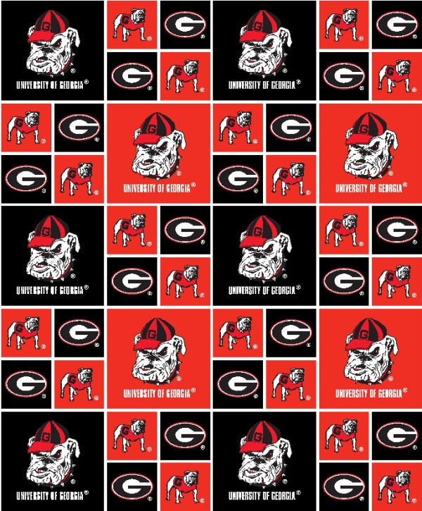 UNIVERSITY OF GEORGIA COTTON FABRIC-GEORGIA BULLDOGS FABRIC-ALL ...