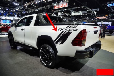 TOYOTA HILUX REVO ROCCO SERIES 2018 BODY DECAL DARK STICKER SET LH+ RH ...