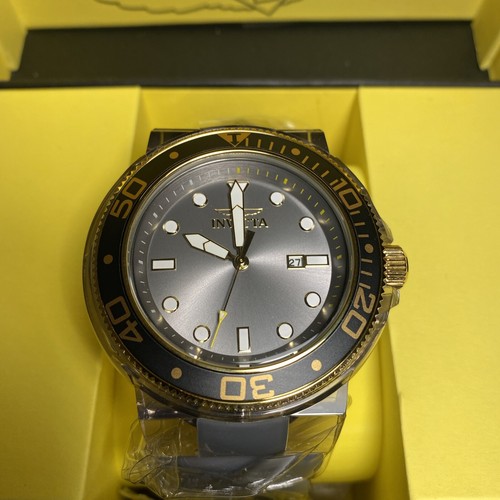 Invicta Pro Diver Men's 52mm Anatomic Gray / Gold Lightweight Sport ...
