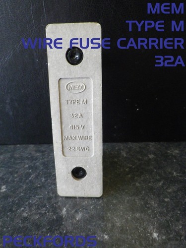 MEM Type M 32A 415V 22. SWG Rewirable Fuse Wire Carrier Holder | eBay UK